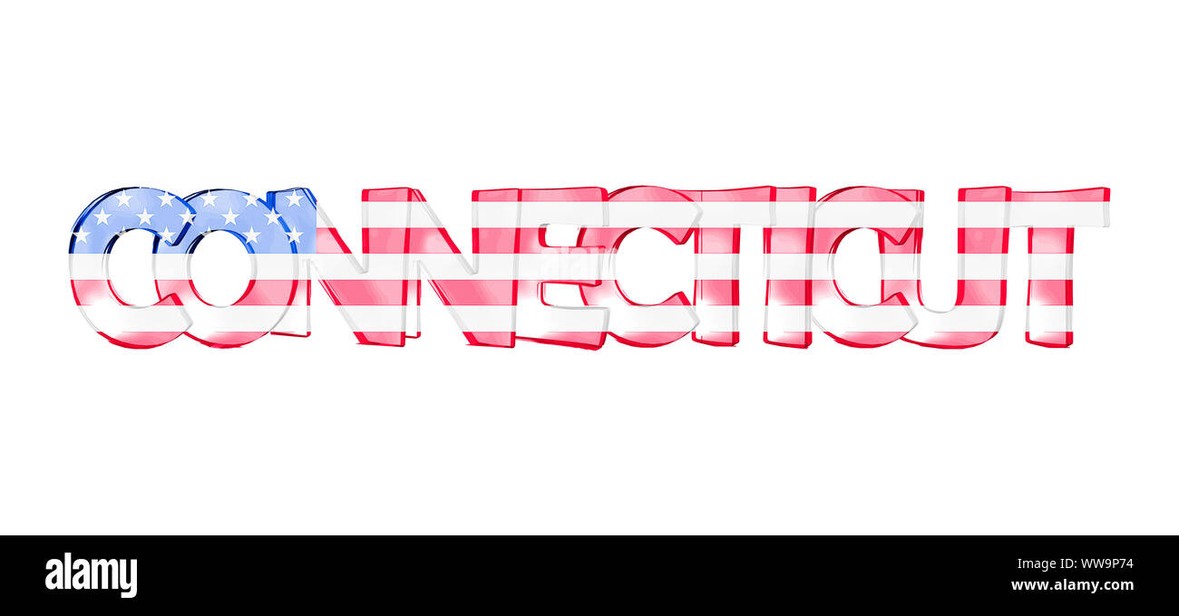 Connecticut. Isolated USA state names with white background Stock Photo ...