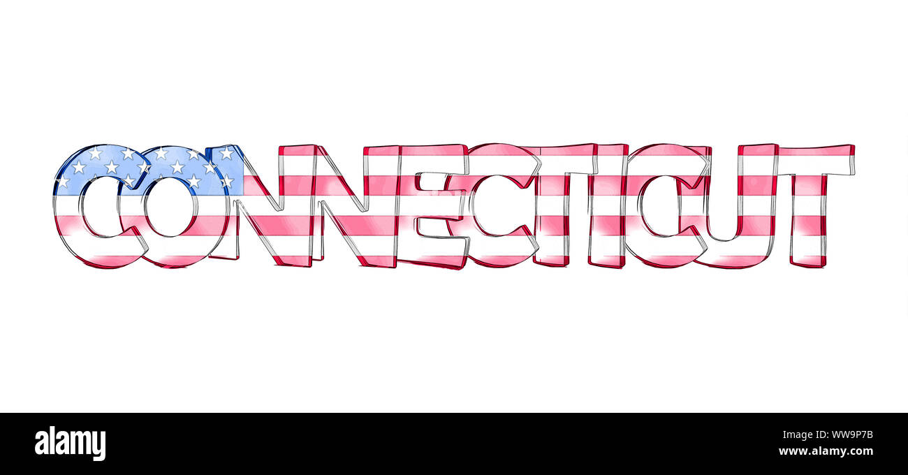Connecticut. Isolated USA state names with white background Stock Photo ...