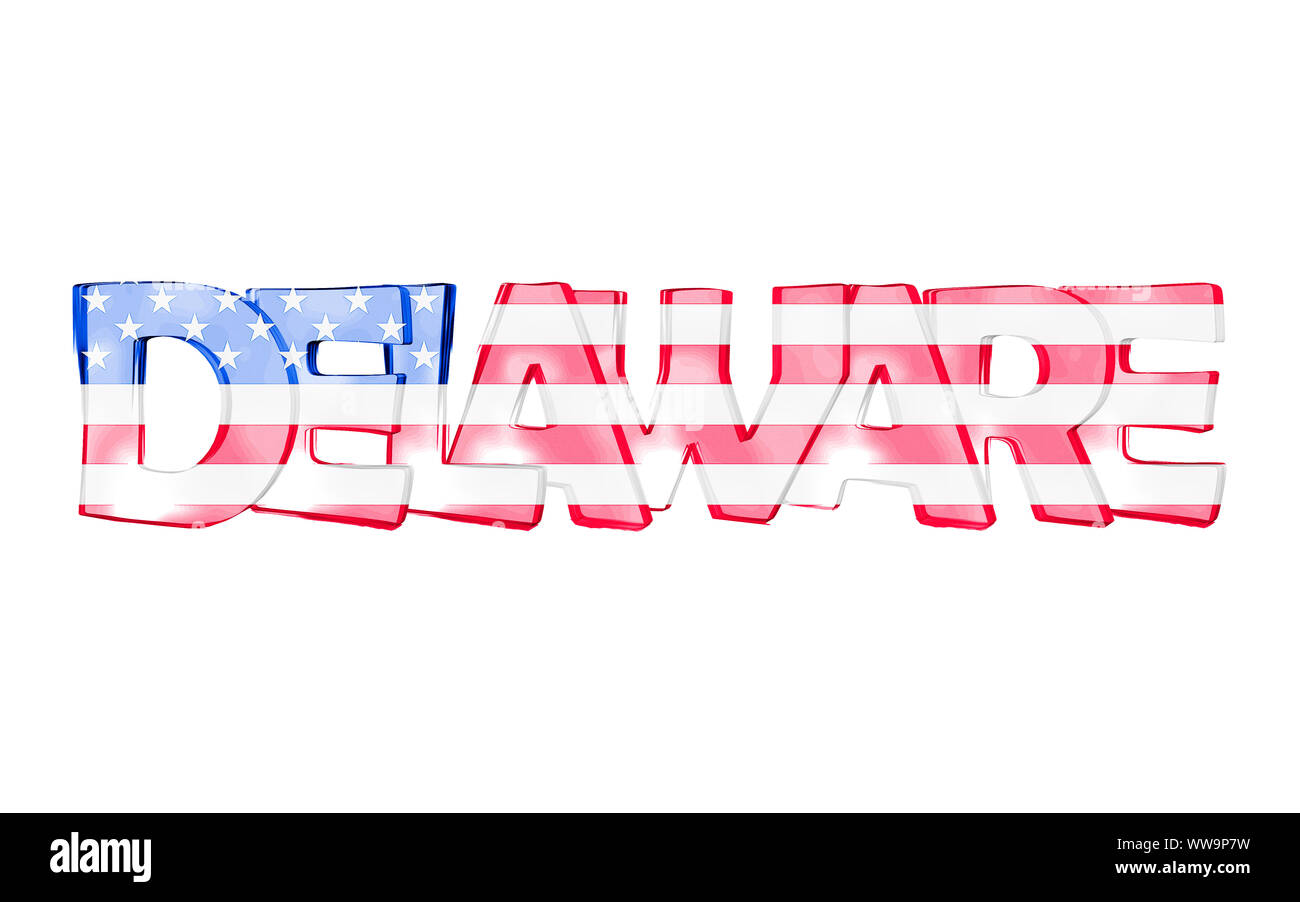Delaware. Isolated USA state names with white background Stock Photo ...