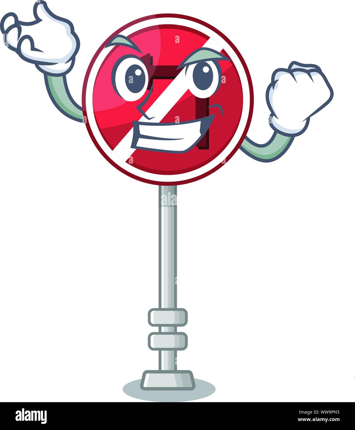 Successful no left turn isolated with character Stock Vector Image ...