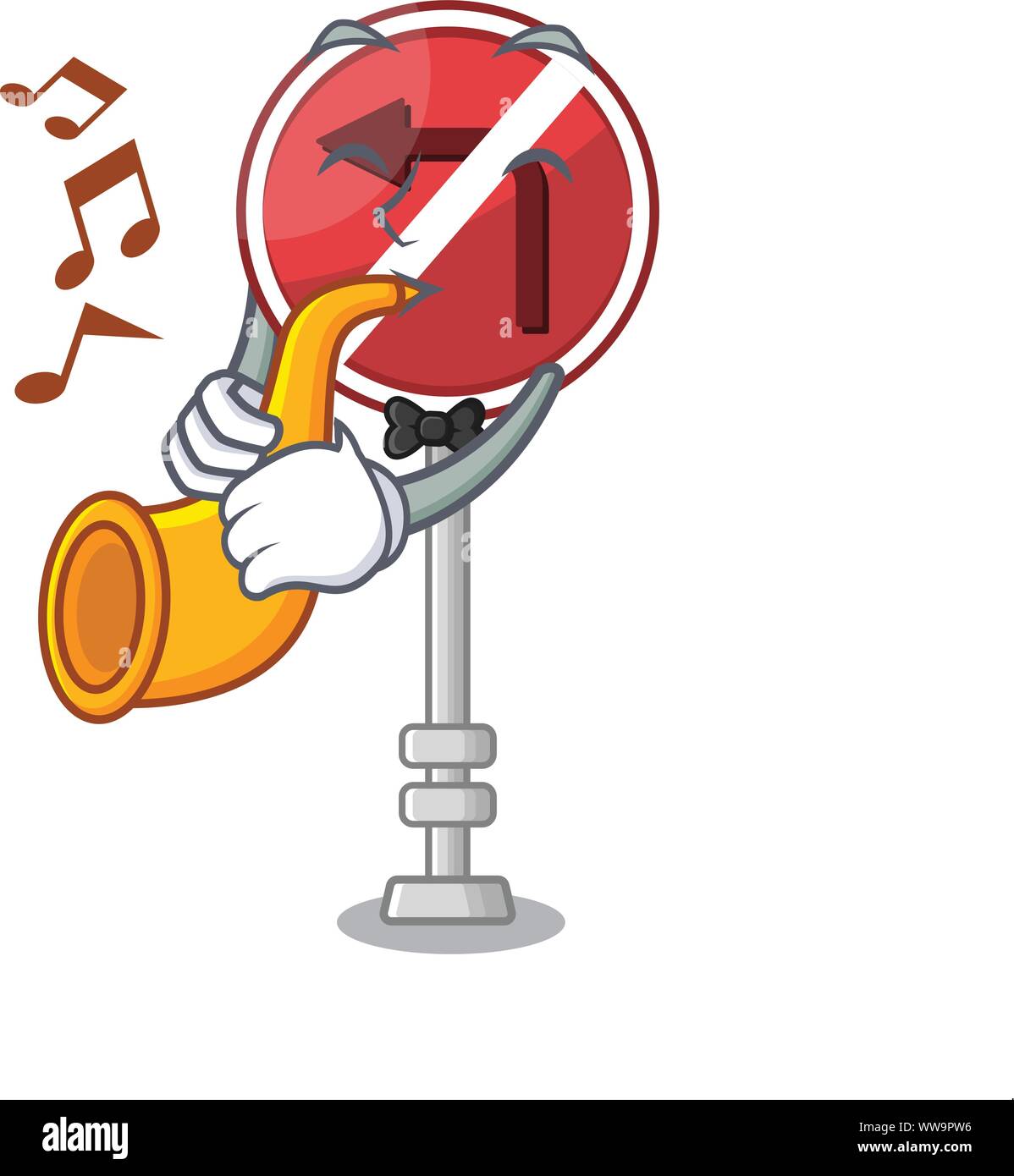 With trumpet no left turn with cartoon shape Stock Vector Image & Art ...