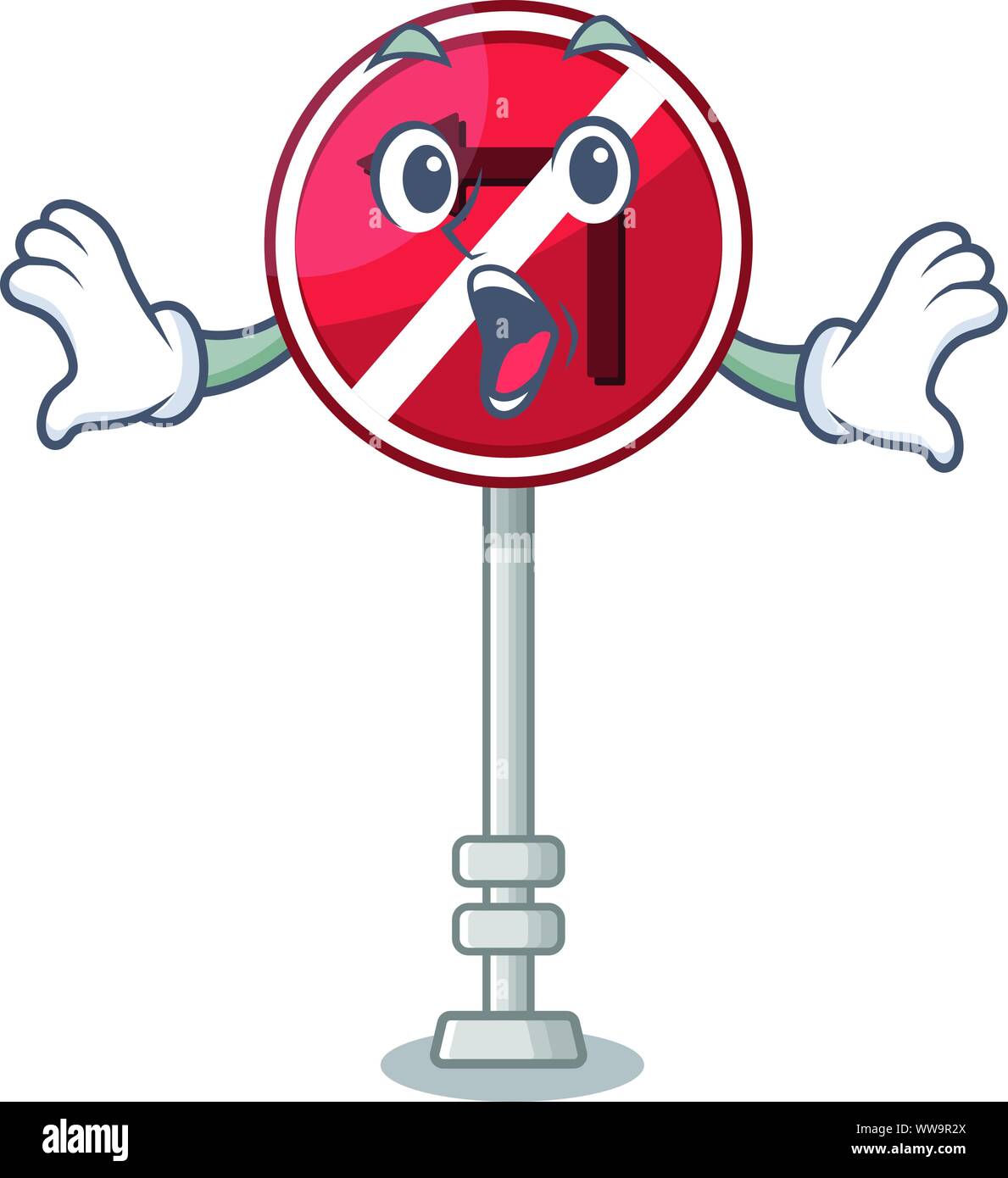 Surprised no left turn with cartoon shape Stock Vector Image & Art - Alamy