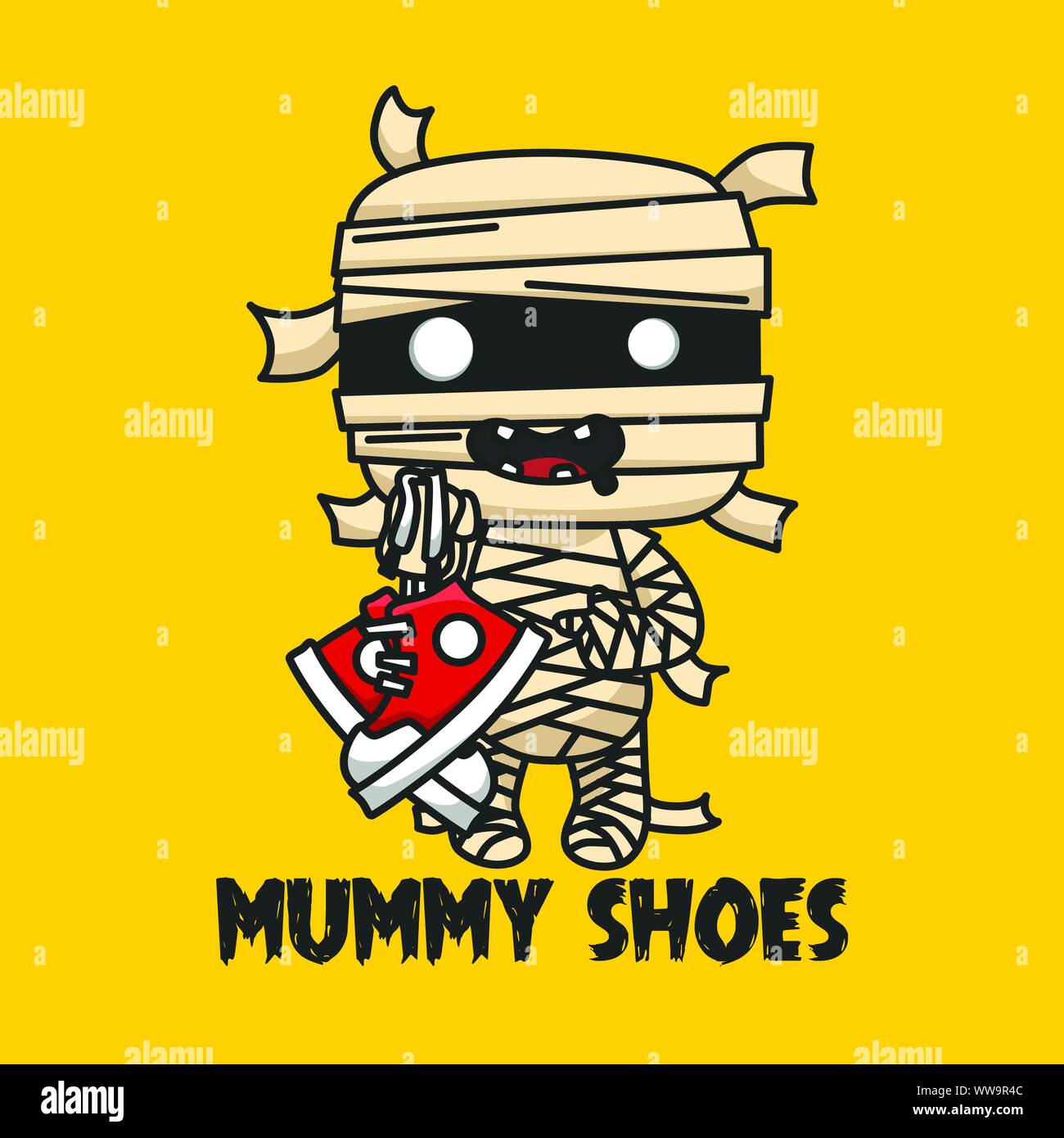 Mummy Shoes Logo and branding. Mummy bring Shoes Illustration. vector ...