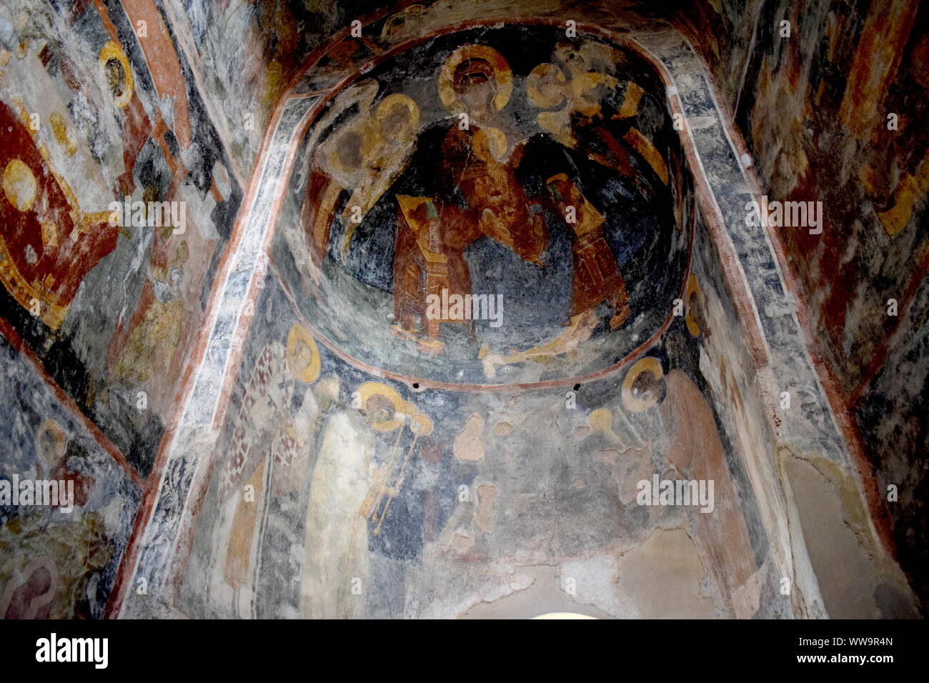 castle, mistras, medieval, town, Byzantine, icon, church, Peribleptos ...