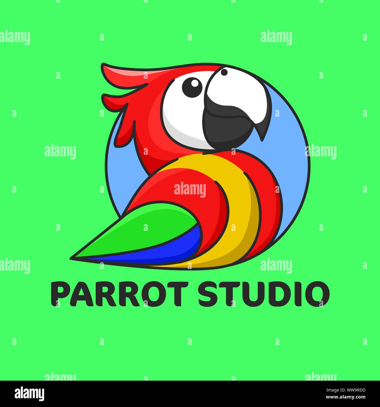 Parrot Studio Illustration good for Studio Logo or branding. Vector ...