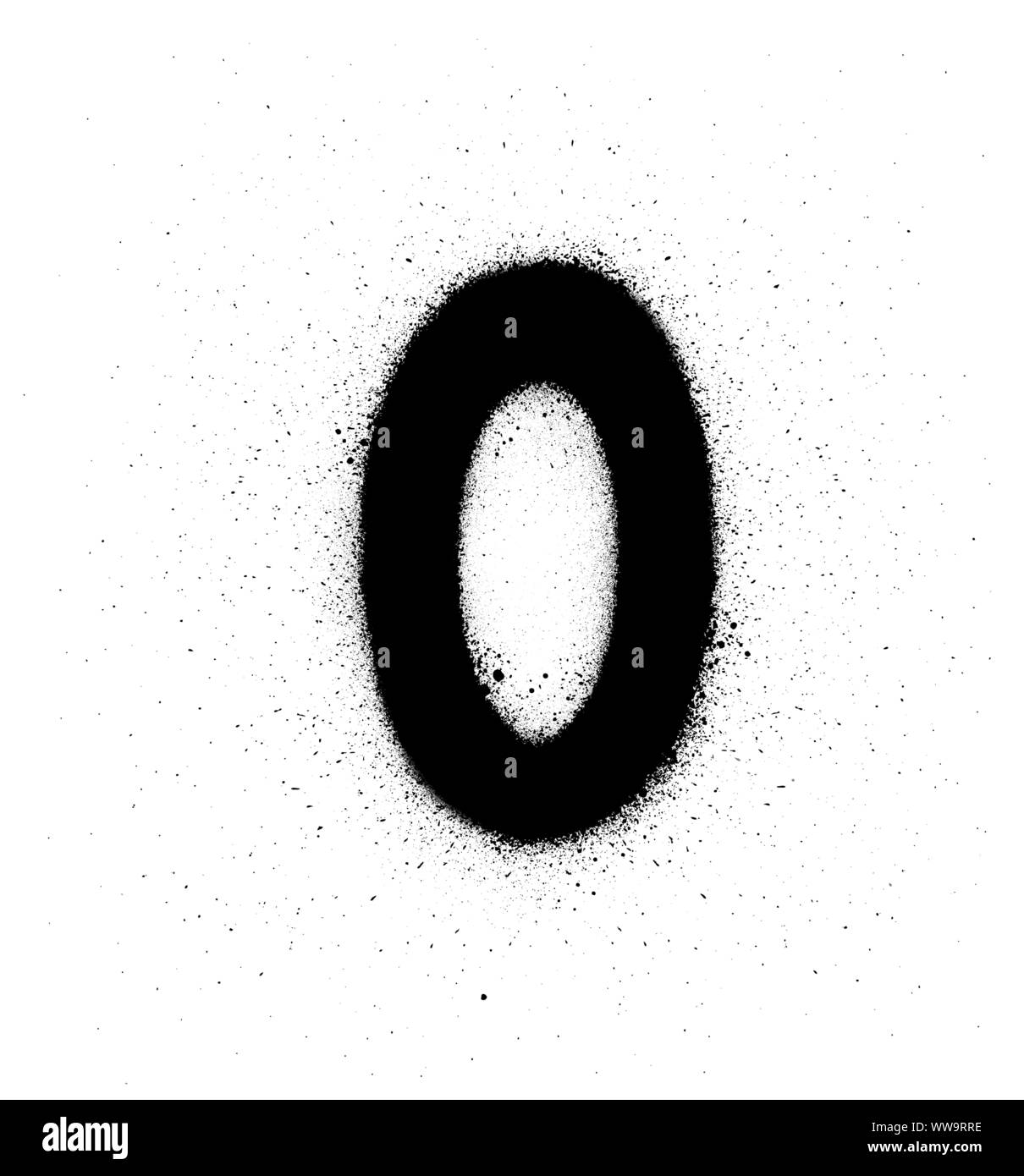 graffiti small fat O font sprayed in black over white Stock Vector ...