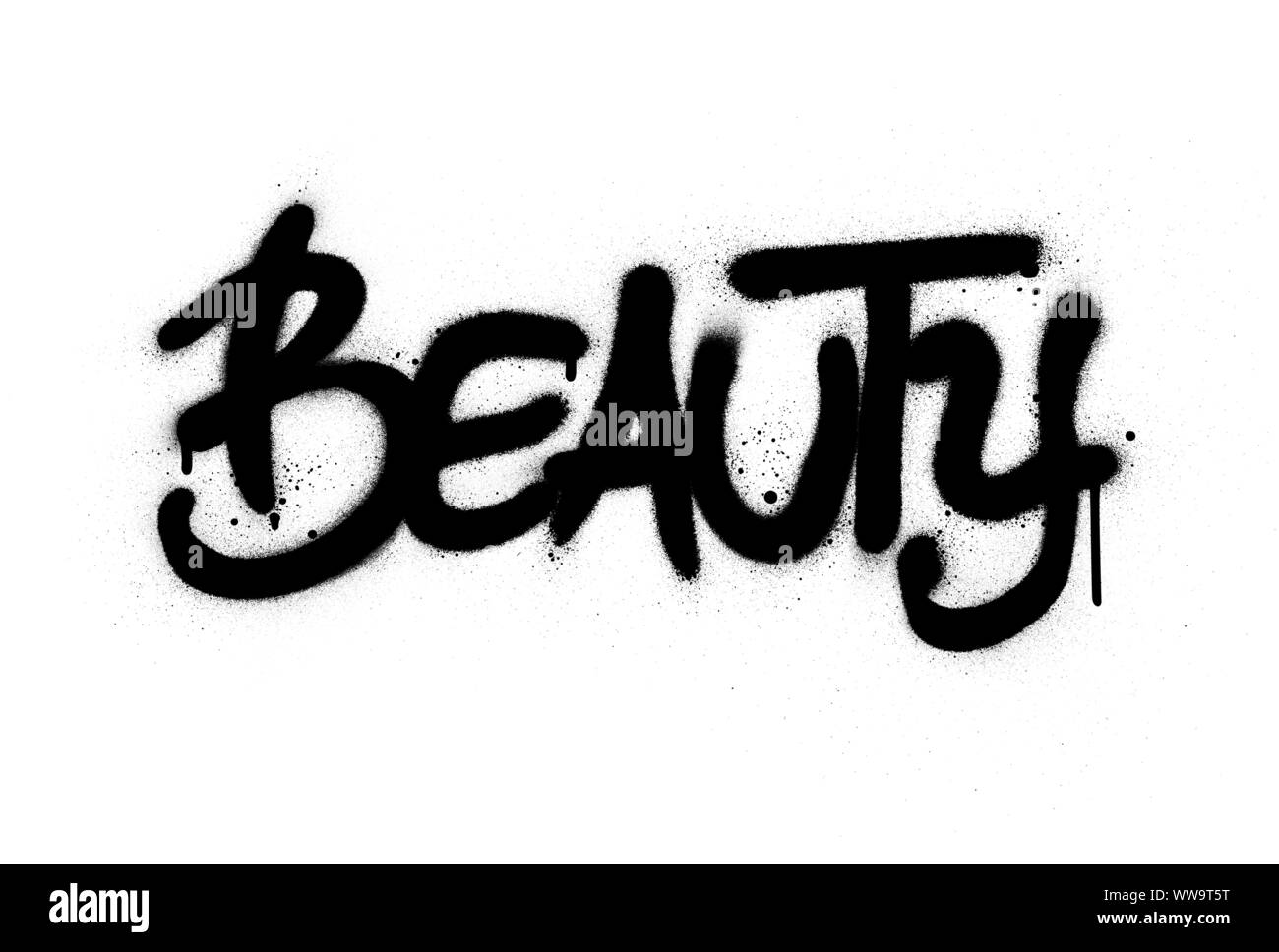 graffiti beauty word sprayed in black over white Stock Vector Image ...