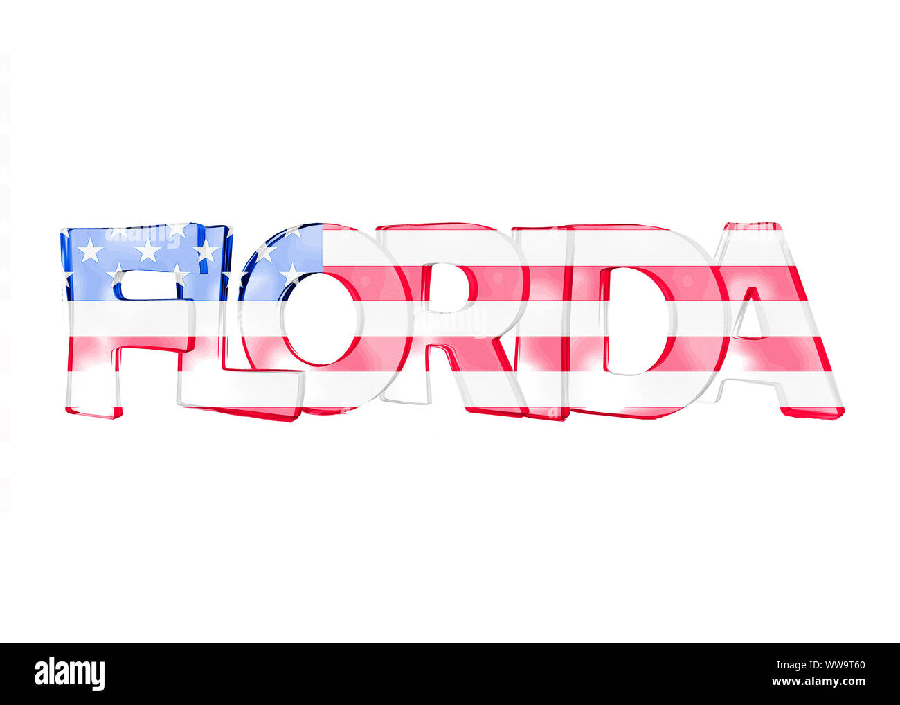 Florida. Isolated USA state names with white background Stock Photo - Alamy