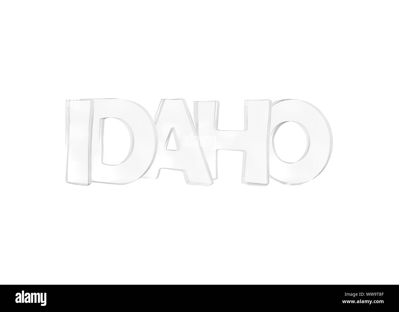 Idaho. Isolated USA state names with white background Stock Photo - Alamy