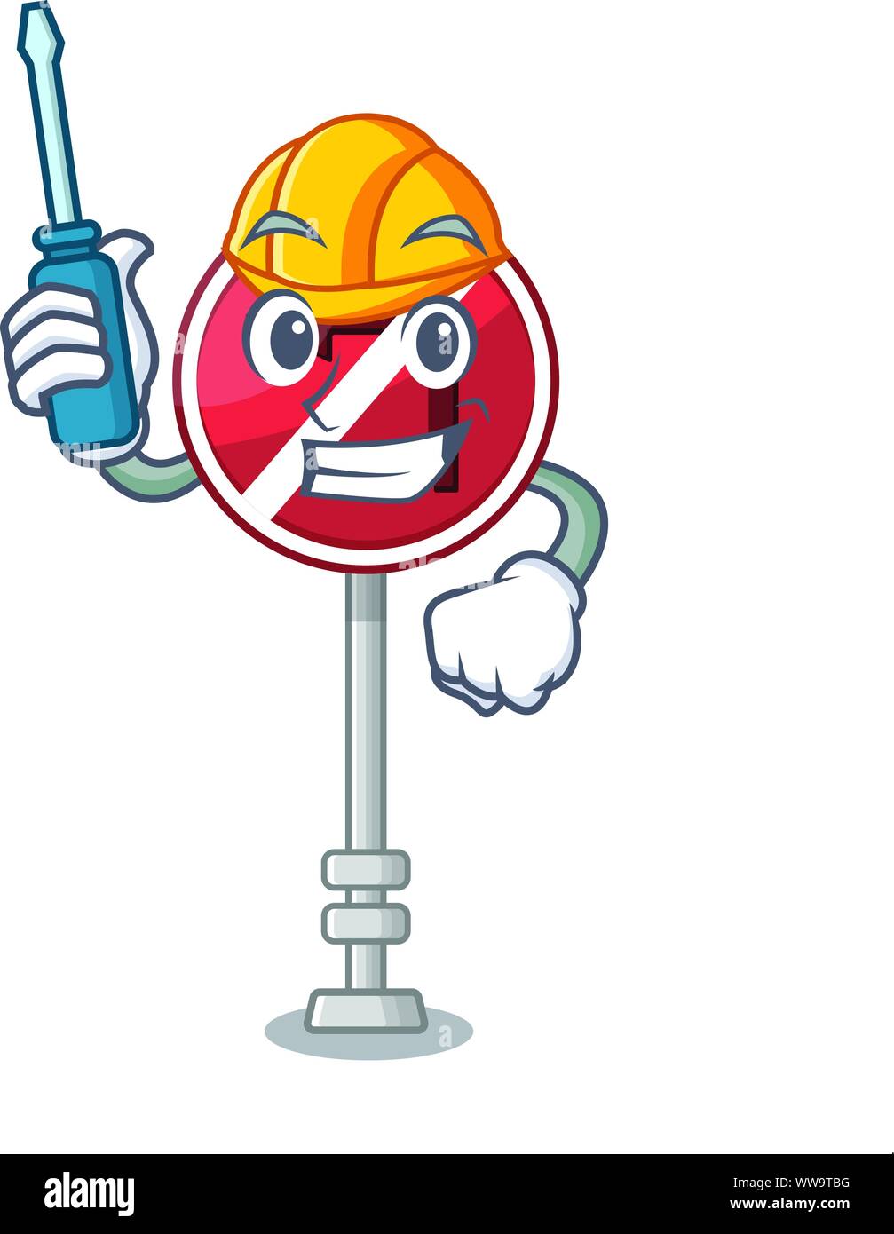 Automotive no left turn with the cartoon Stock Vector Image & Art - Alamy