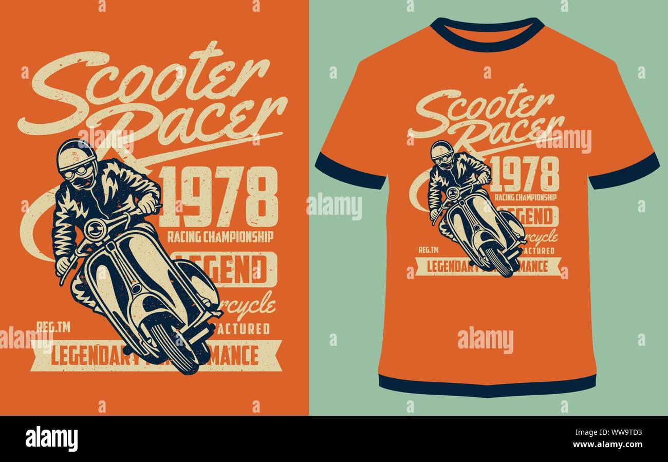 Scooter Racer - Scooter Pride - Vector graphic typographic poster ...
