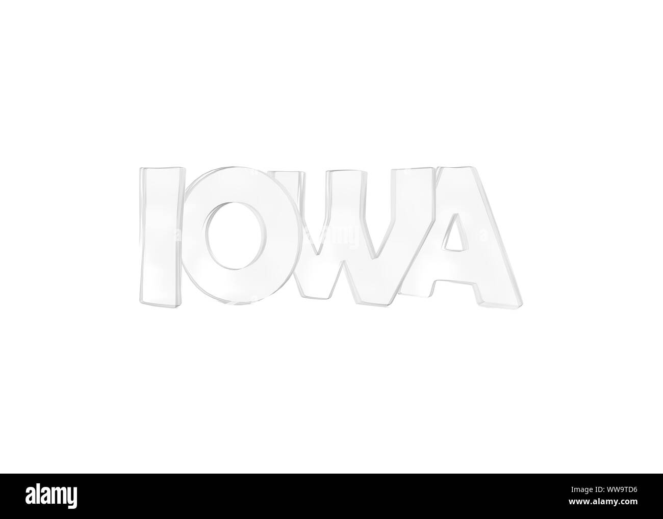 Iowa. Isolated USA state names with white background Stock Photo - Alamy