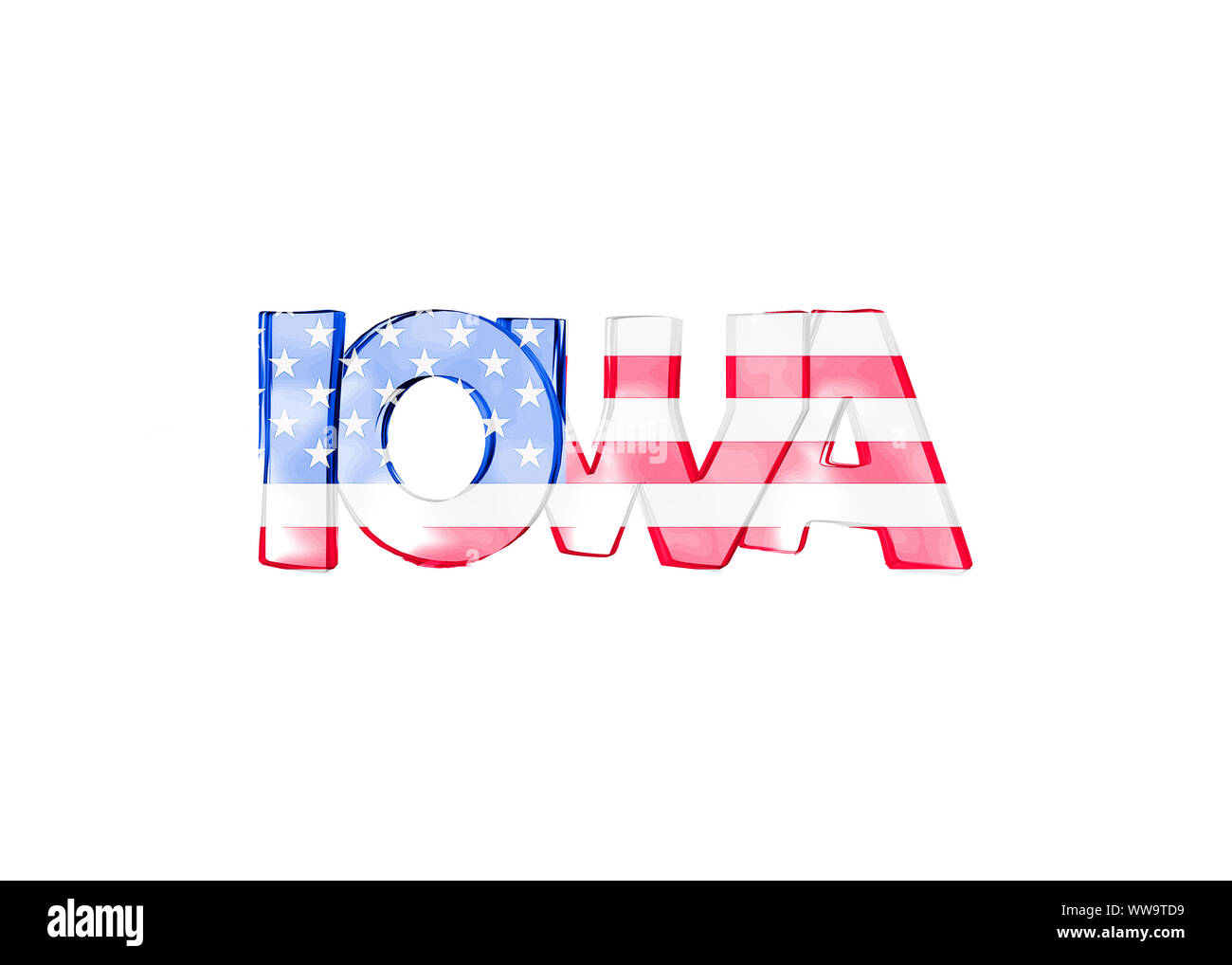 Iowa. Isolated USA state names with white background Stock Photo - Alamy