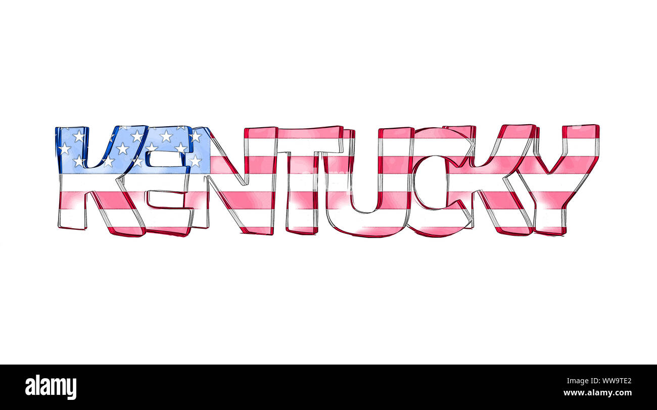 Kentucky. Isolated USA state names with white background Stock Photo ...