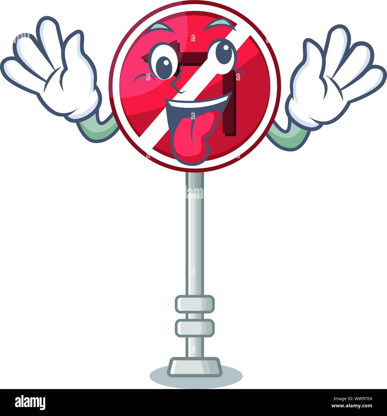 Crazy no left turn with the cartoon Stock Vector Image & Art - Alamy