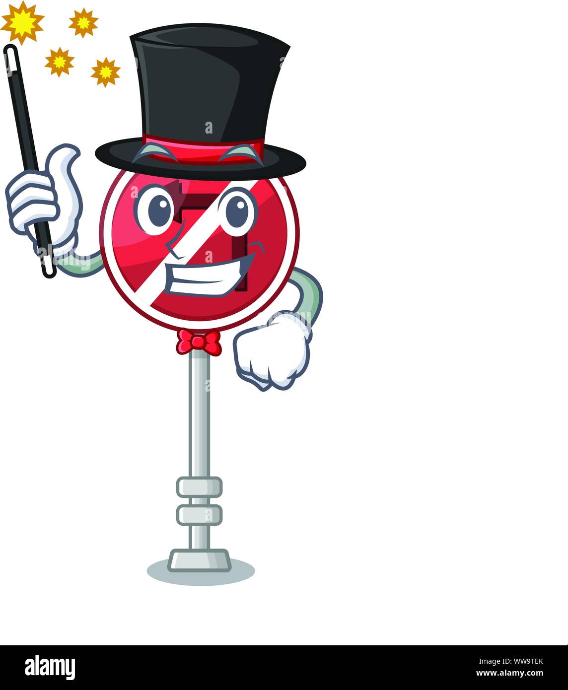 Magician no left turn with the cartoon Stock Vector Image & Art - Alamy