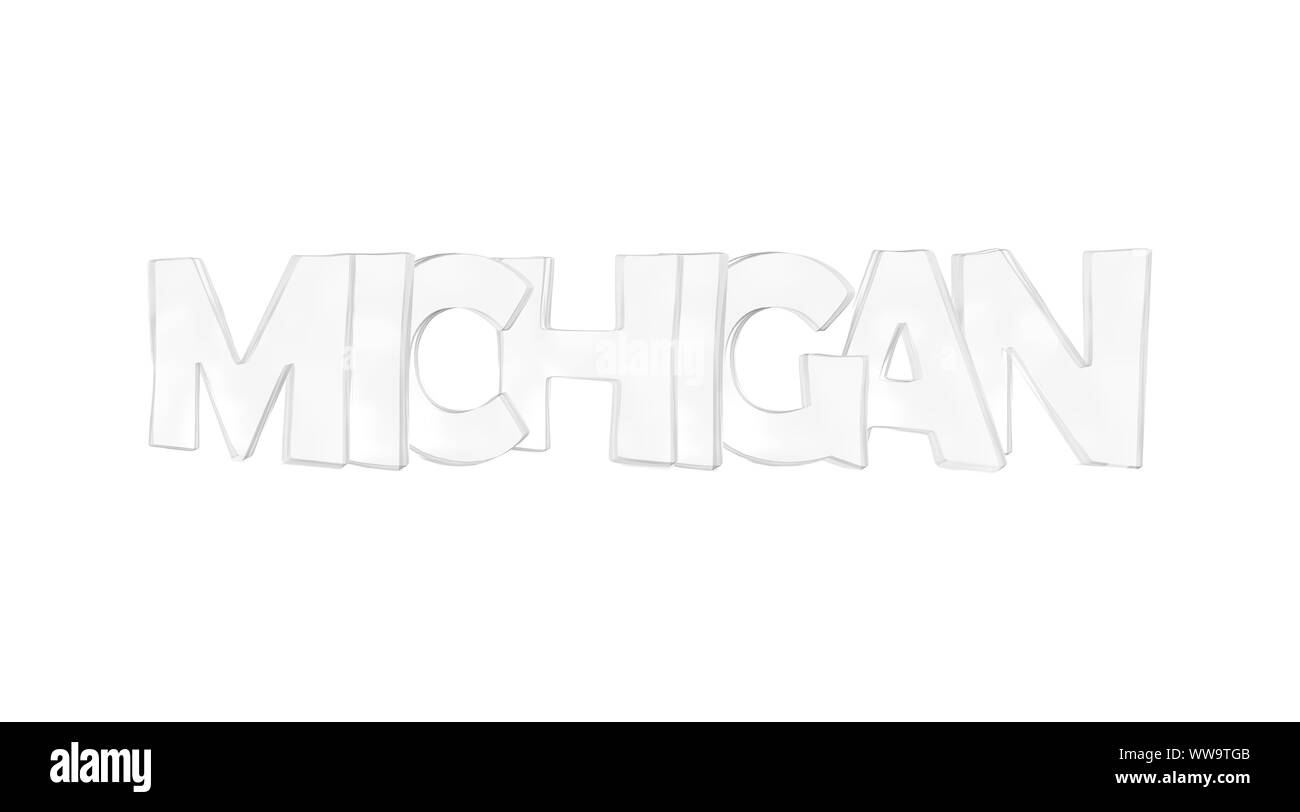 Michigan. Isolated USA state names with white background Stock Photo ...