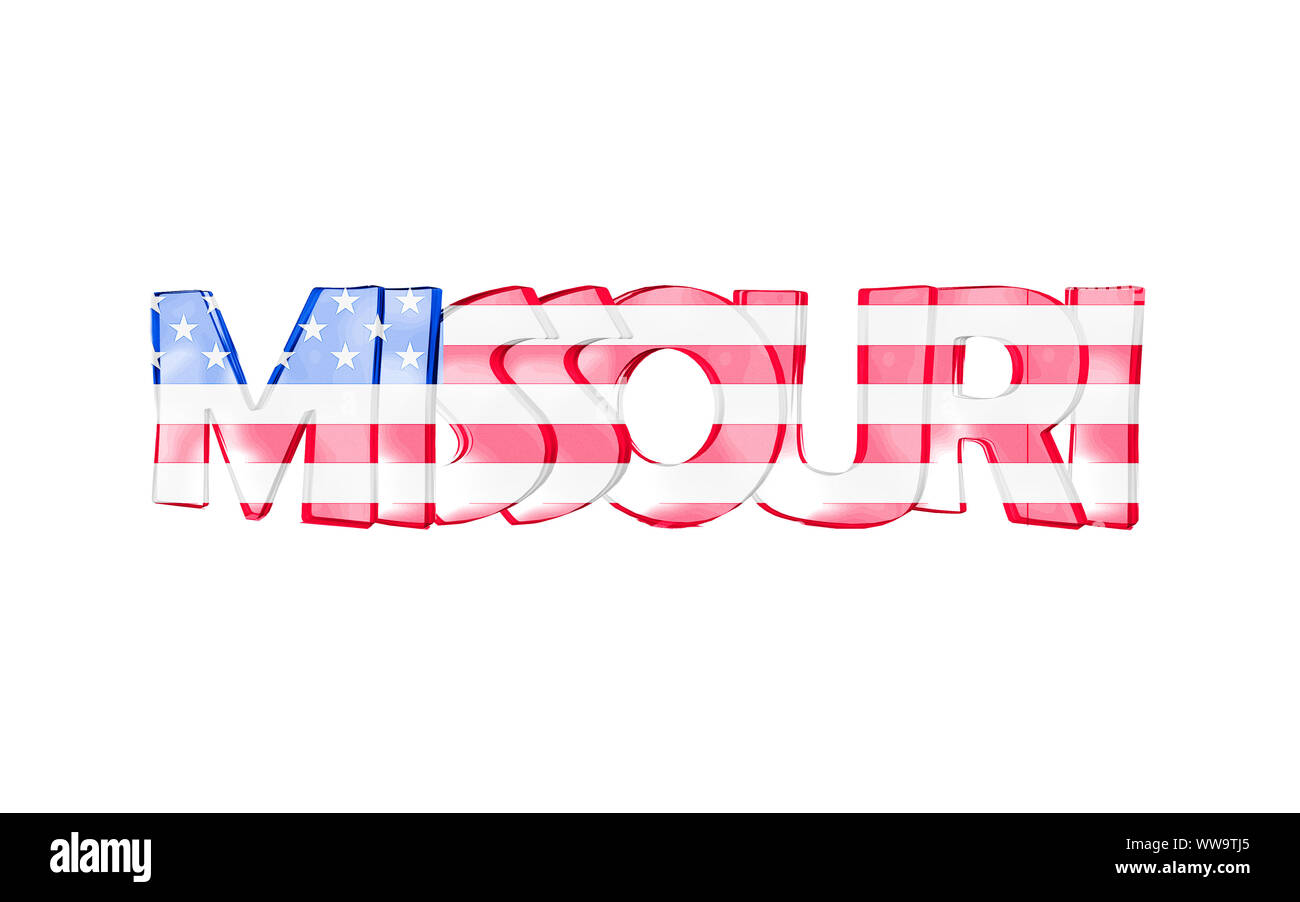 Missouri. Isolated USA state names with white background Stock Photo ...