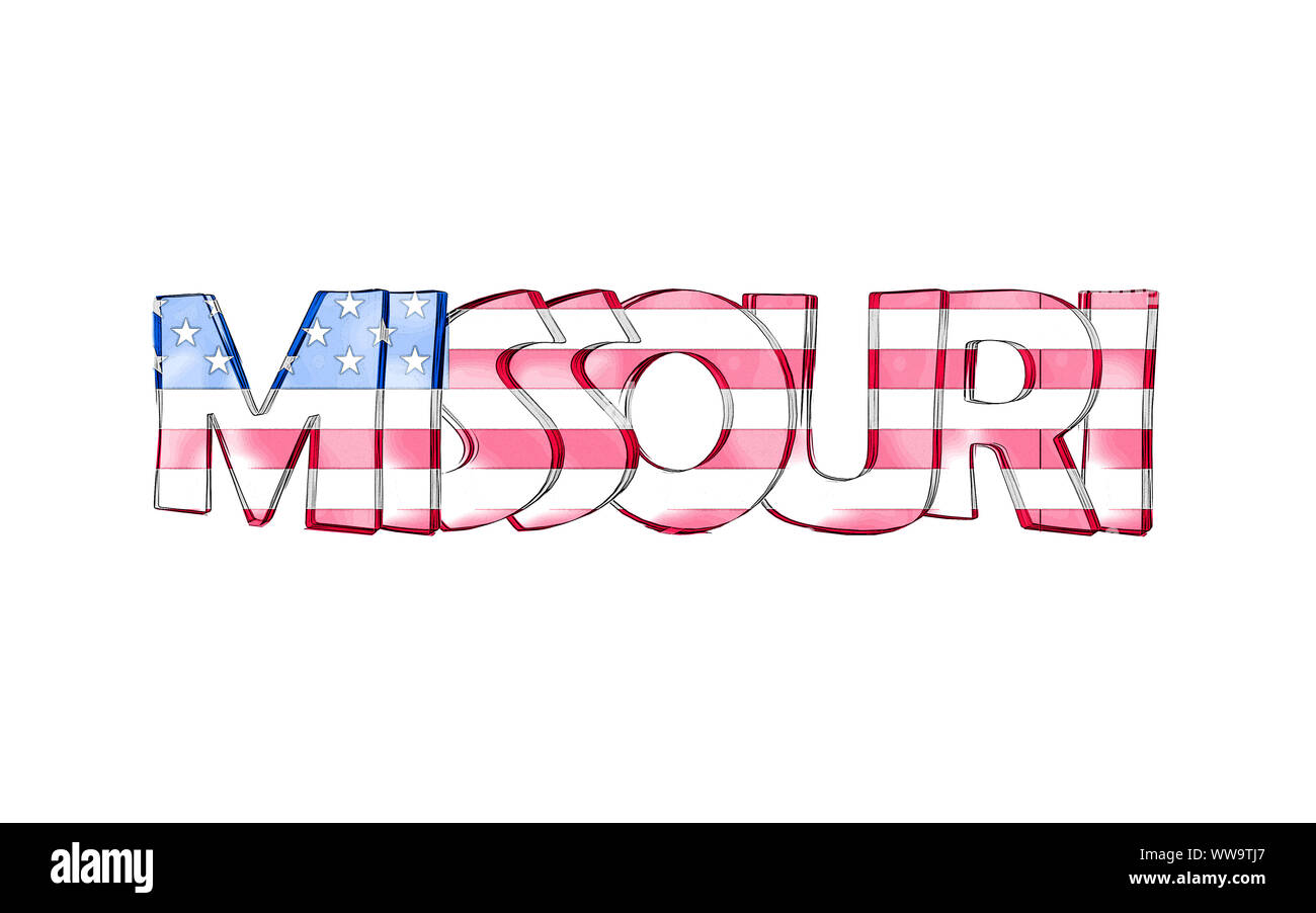 Missouri. Isolated USA state names with white background Stock Photo ...