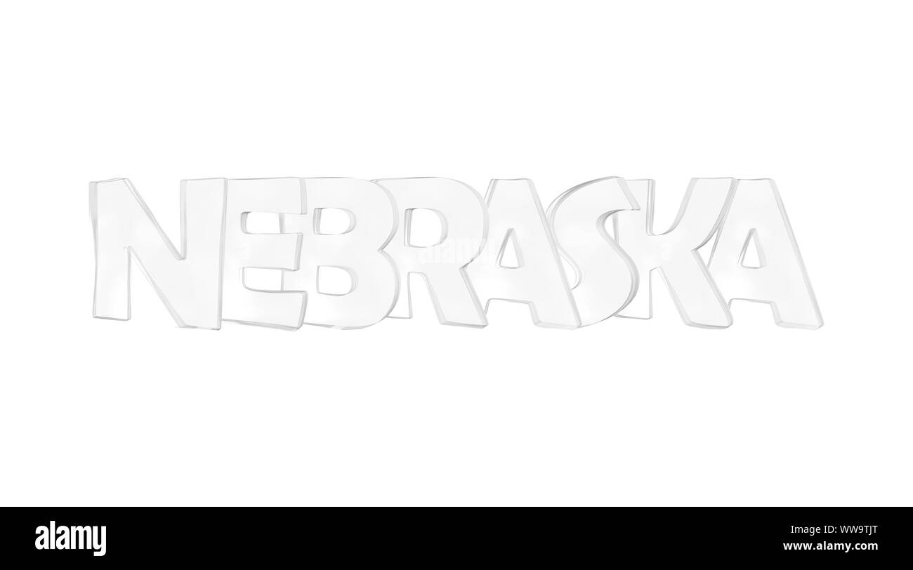 Nebraska. Isolated USA state names with white background Stock Photo ...