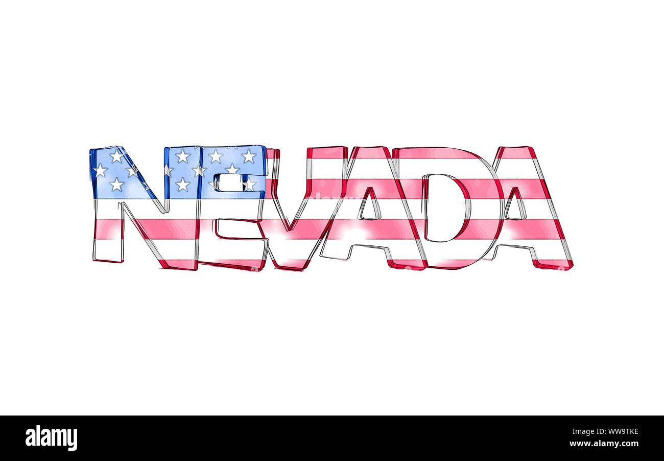 Nevada. Isolated USA state names with white background Stock Photo - Alamy