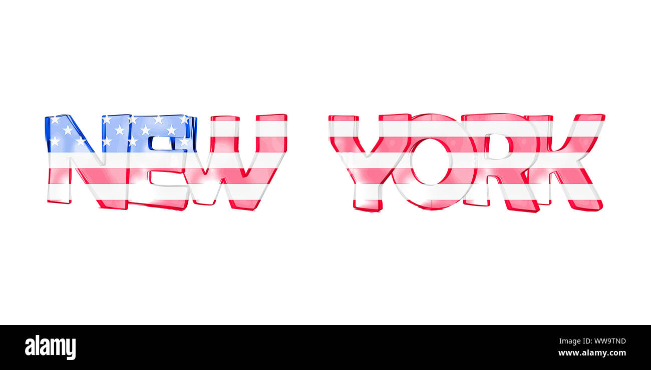 New York. Isolated USA state names with white background Stock Photo ...
