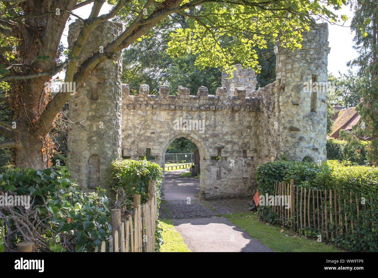 the ruins of reigate castle and the enclosed park reigate surrey Stock ...