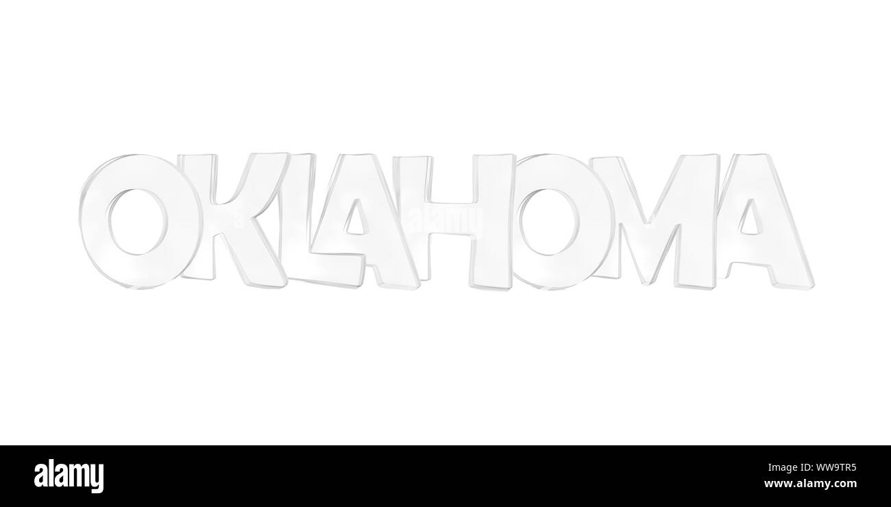 Oklahoma. Isolated USA state names with white background Stock Photo ...