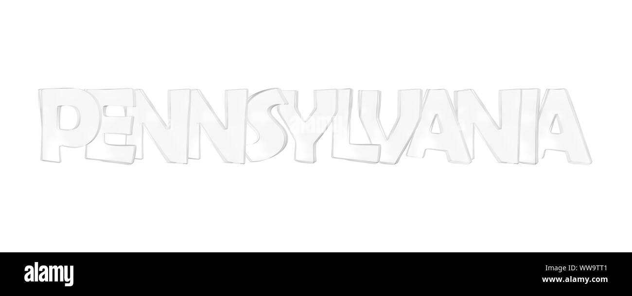 Pennsylvania. Isolated USA state names with white background Stock ...