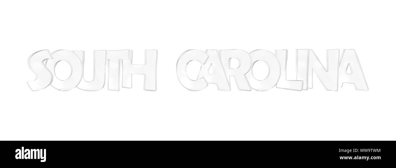 South Carolina. Isolated USA state names with white background Stock ...