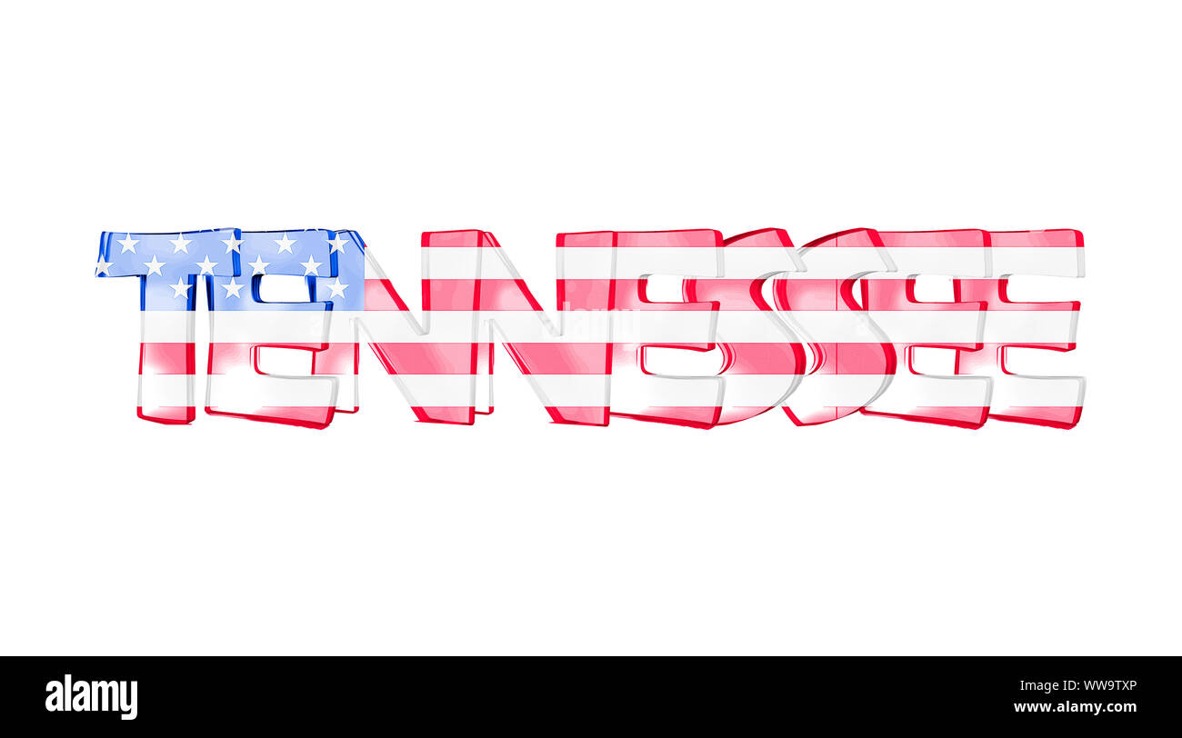 Tennessee. Isolated USA state names with white background Stock Photo ...