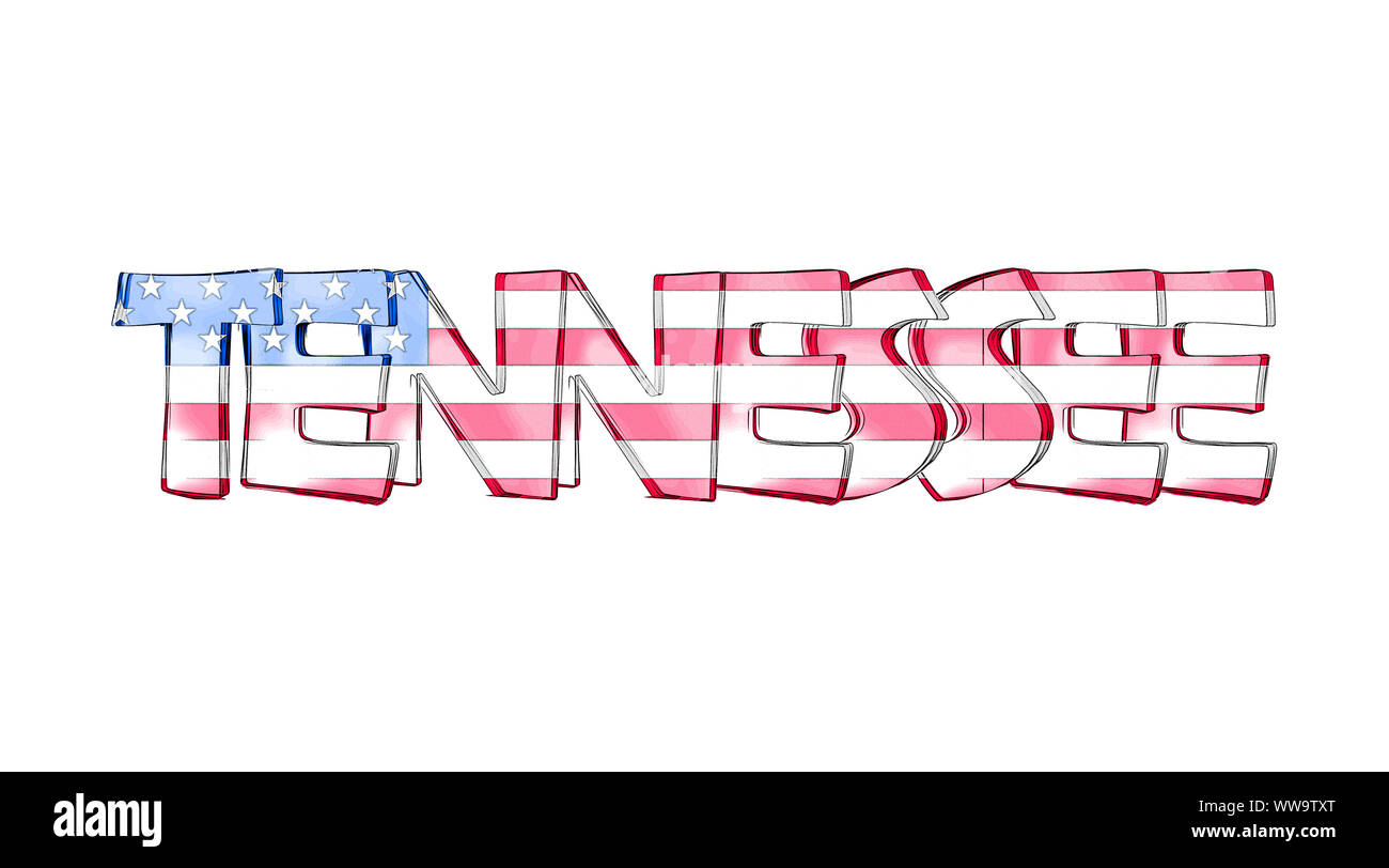 Tennessee. Isolated USA state names with white background Stock Photo ...