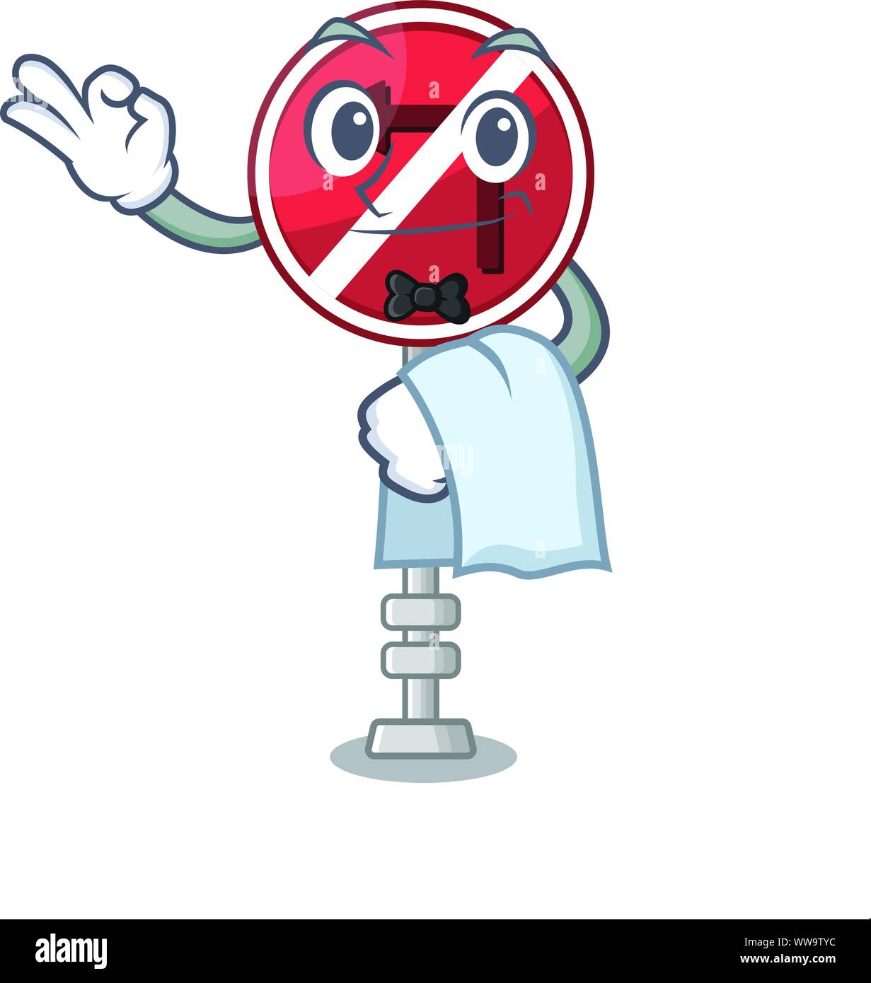 Waiter no left turn with cartoon shape Stock Vector Image & Art - Alamy