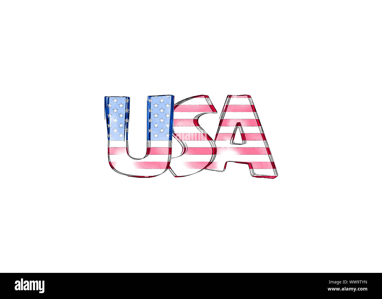 USA. Isolated USA state names with white background Stock Photo - Alamy