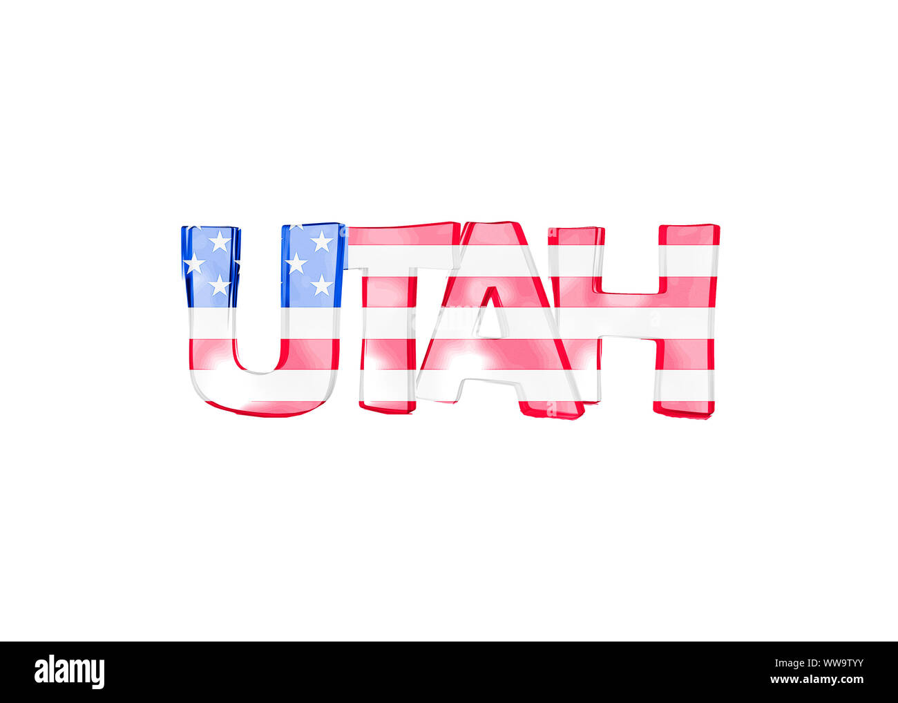 Utah. Isolated USA state names with white background Stock Photo - Alamy