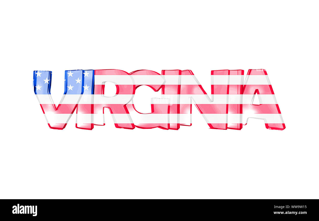 Virginia. Isolated USA state names with white background Stock Photo ...