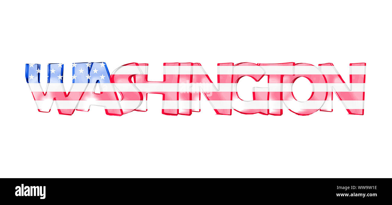 Washington. Isolated USA state names with white background Stock Photo ...