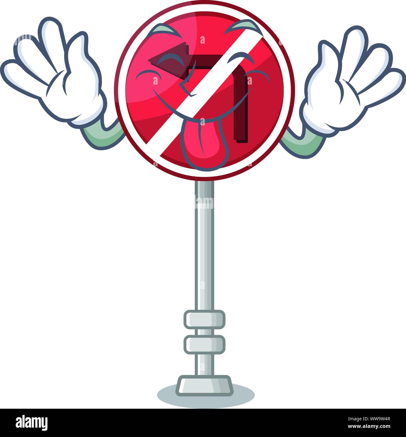 Tongue out no left turn with the cartoon Stock Vector Image & Art - Alamy