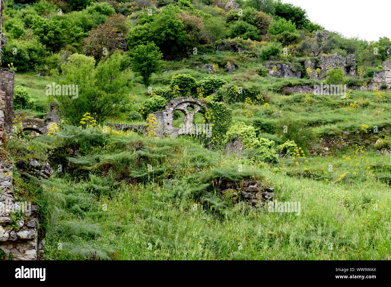 castle, mistras, medieval, town, Byzantine, house, church, monastery ...