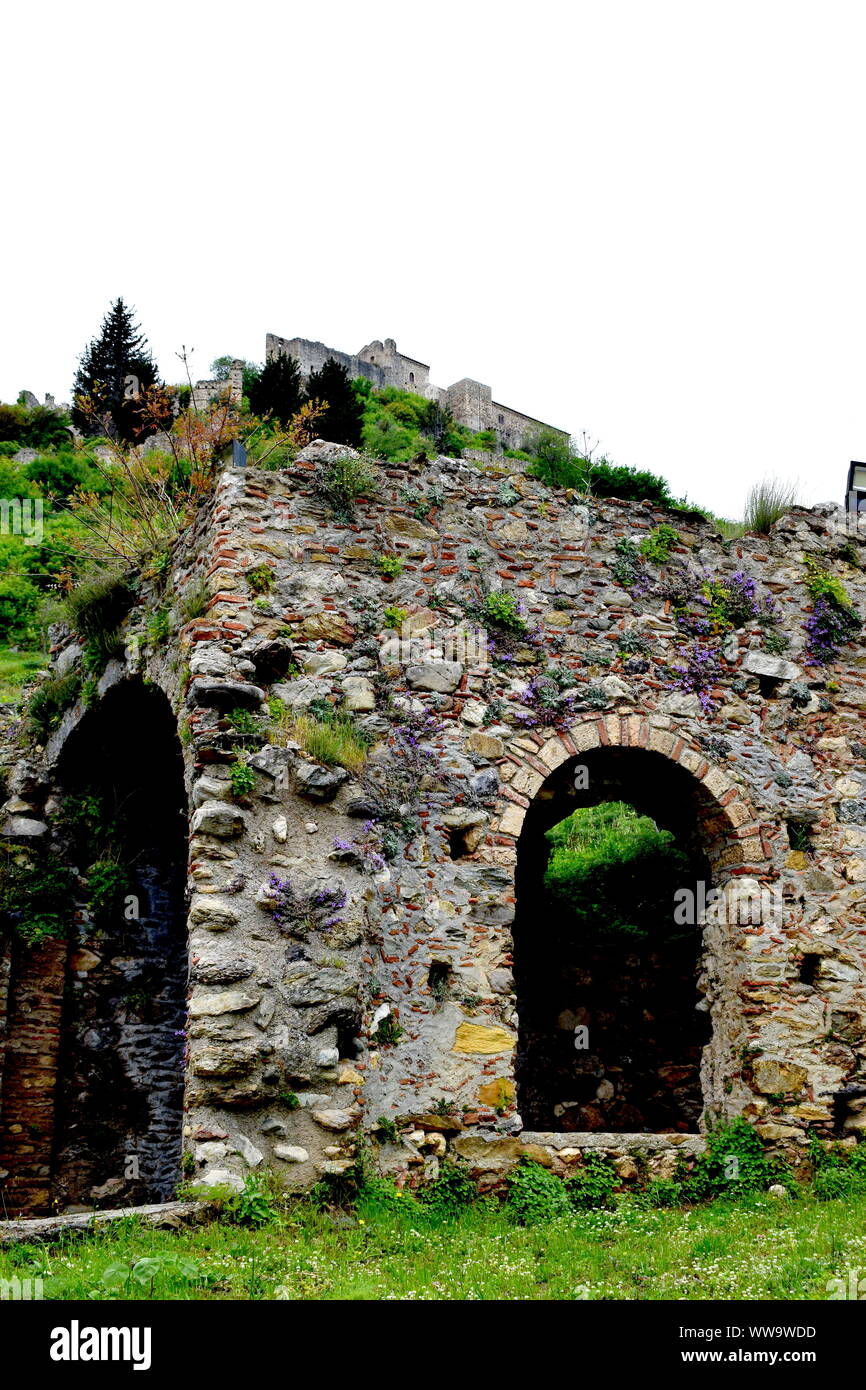 castle, mistras, medieval, town, Byzantine, house, church, monastery ...