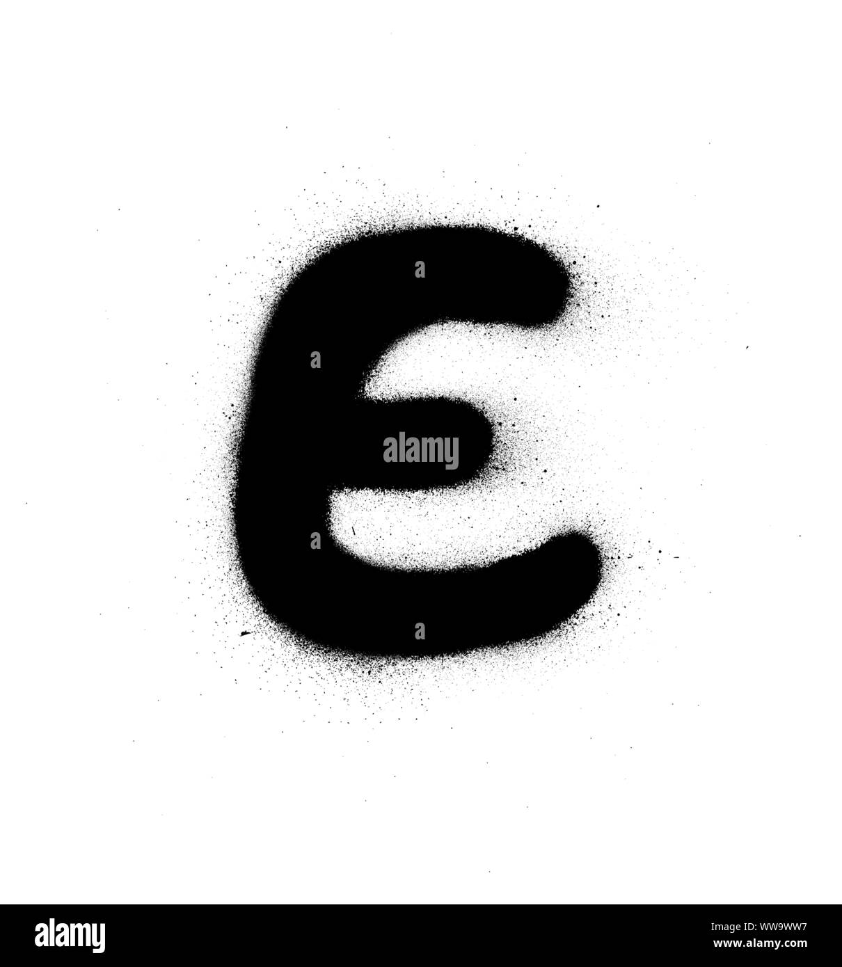 graffiti small fat E font sprayed in black over white Stock Vector ...