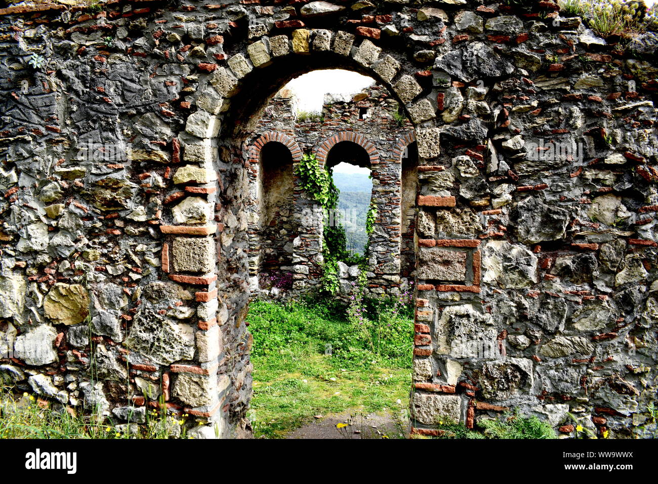 castle, mistras, medieval, town, Byzantine, house, church, monastery ...