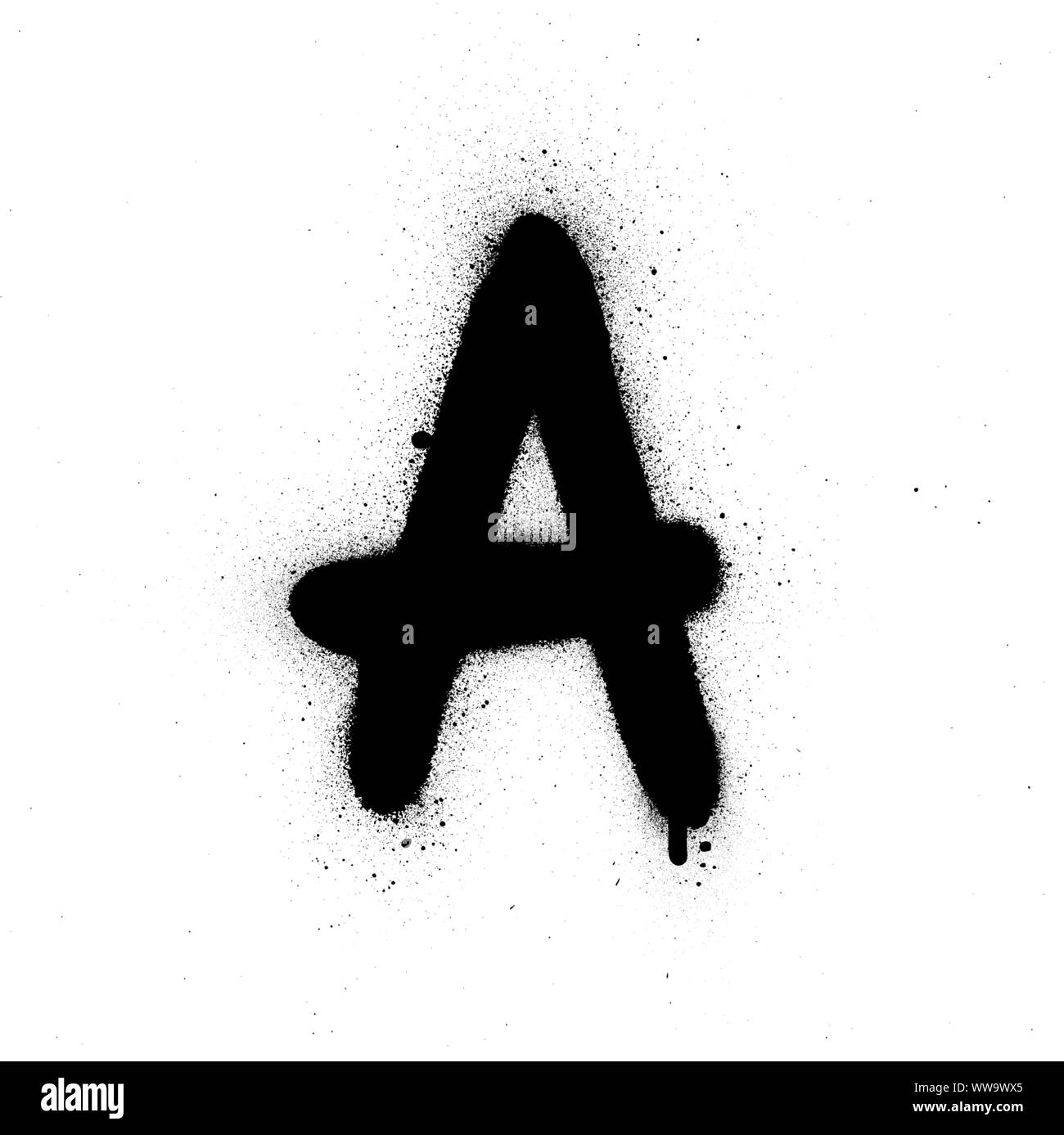 graffiti small fat A font sprayed in black over white Stock Vector ...