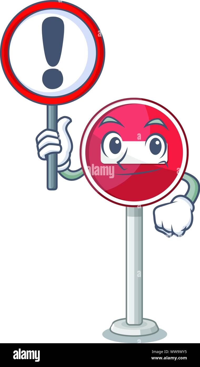 With sign no entry mascot shaped on cartoon Stock Vector Image & Art ...