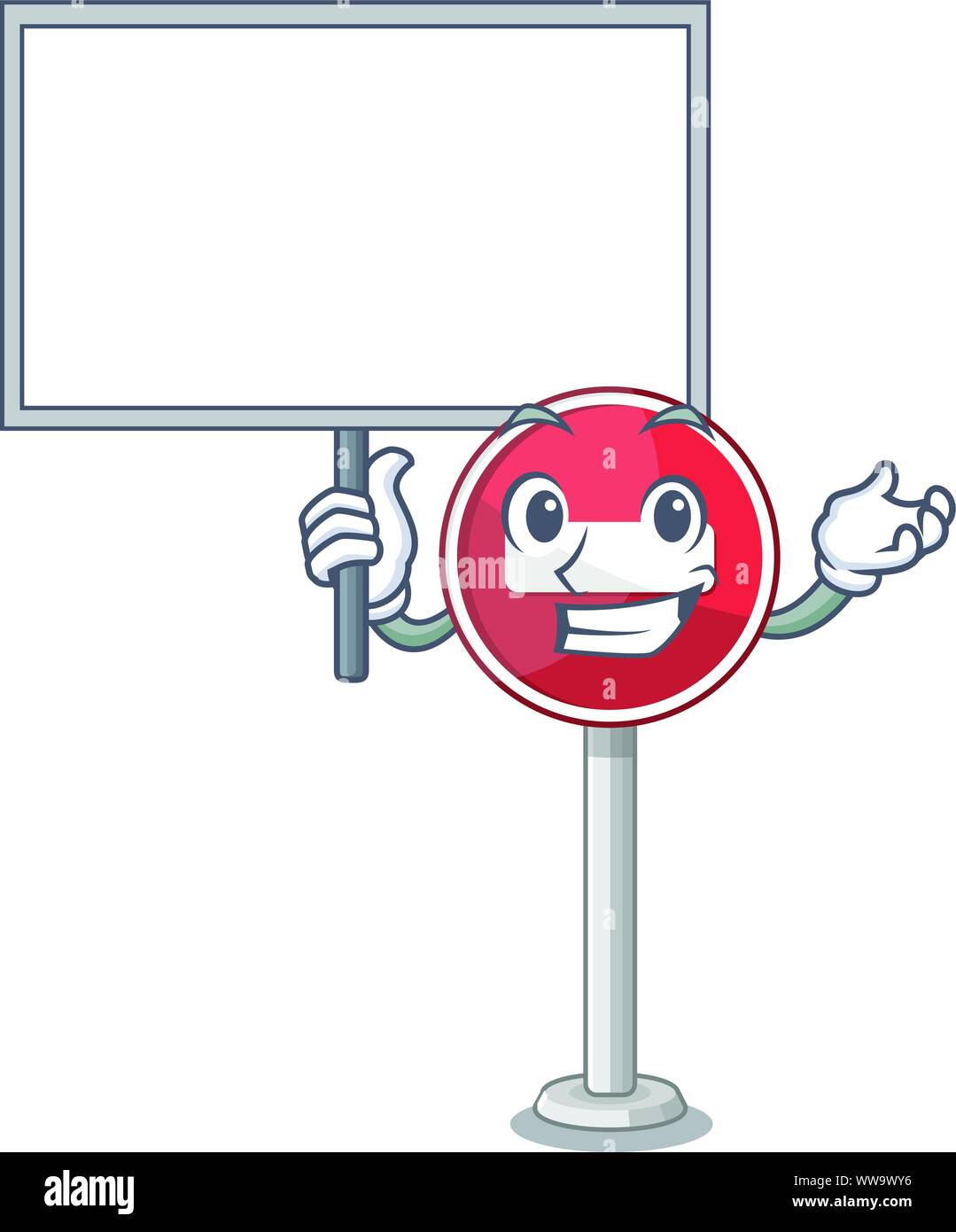 Bring board no entry mascot shaped on cartoon Stock Vector Image & Art ...