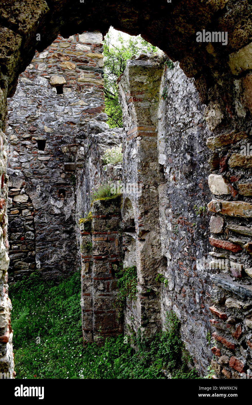 castle, mistras, medieval, town, Byzantine, house, church, monastery ...