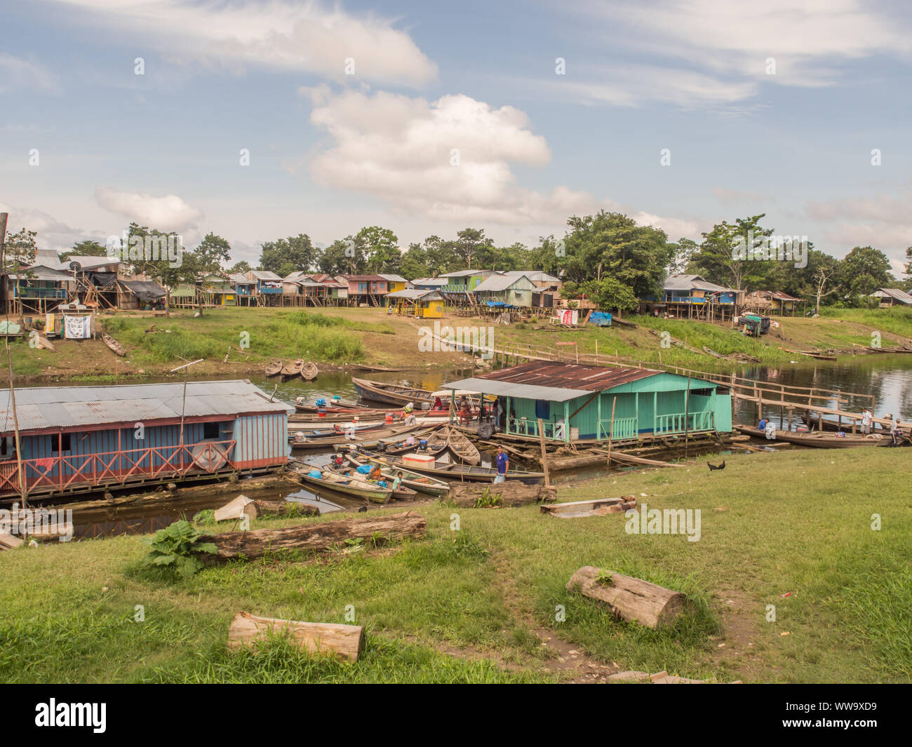 Leticia, Brazil - Dec 03, 2017: Port of Amazon river in Leticia, during ...
