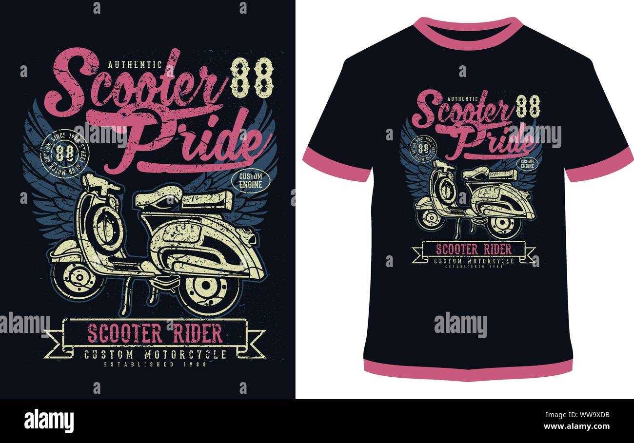 Scooter Racer - Scooter Pride - Vector graphic typographic poster ...