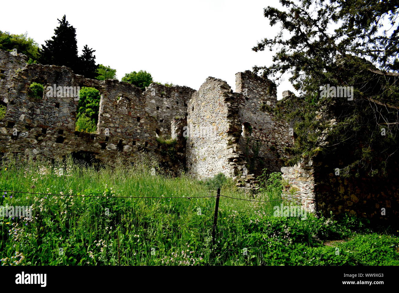 castle, mistras, medieval, town, Byzantine, house, church, monastery ...