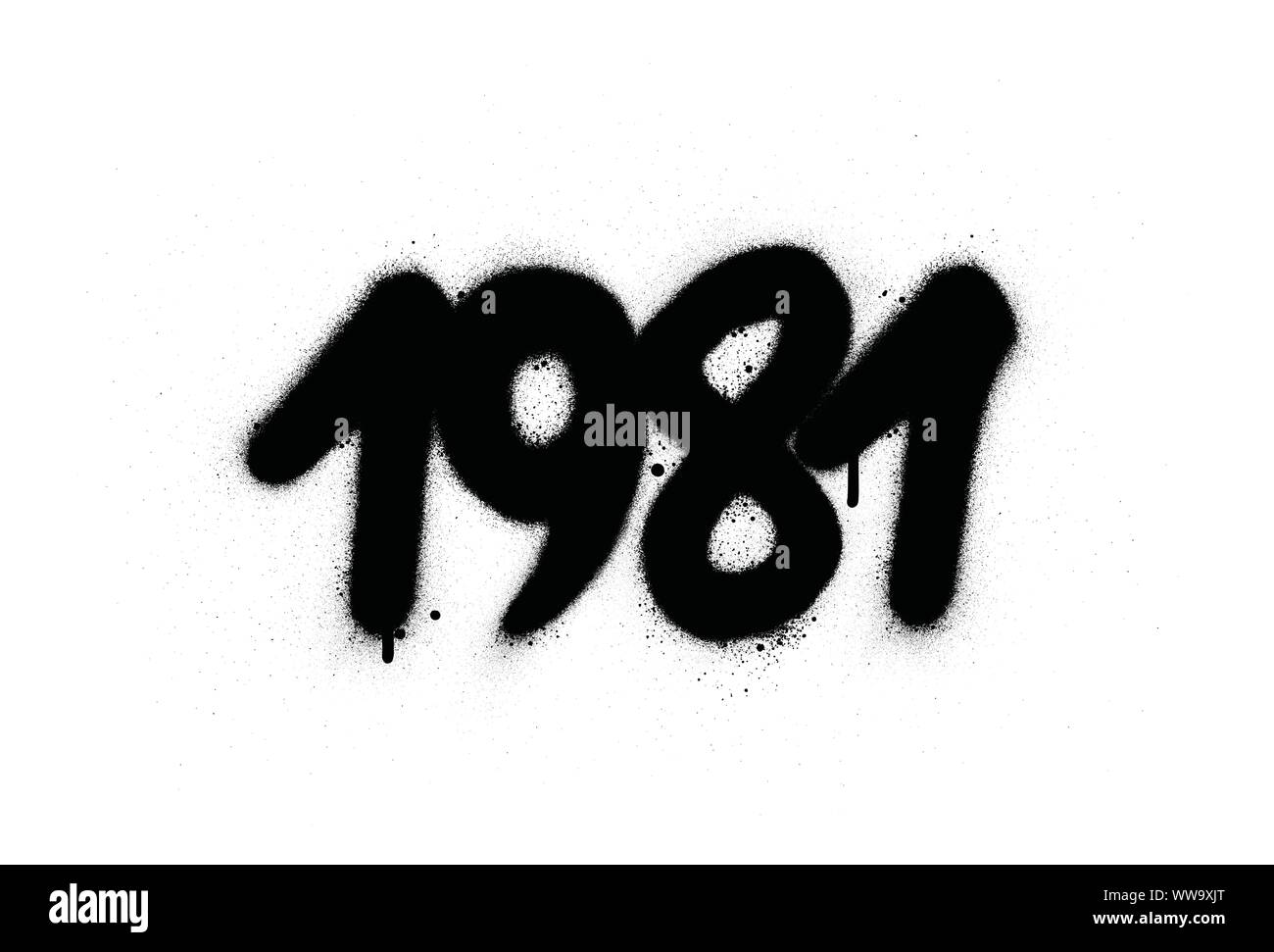 graffiti 1981 date sprayed in black over white Stock Vector Image & Art ...